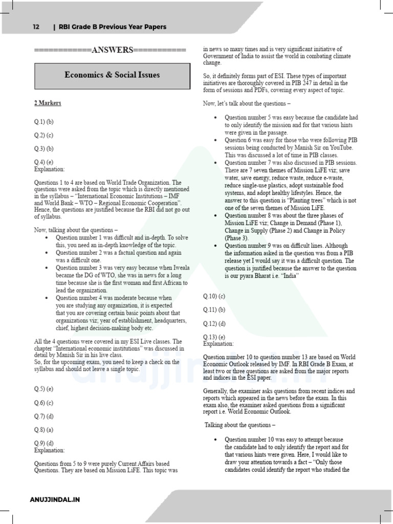 Rbi Pyp Phase 02 2023 Esi Answers 1 | PDF | Climate Change | Human Migration