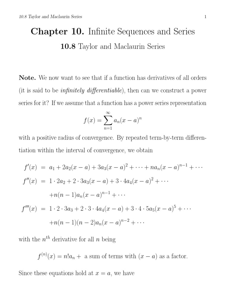 Infinite Sequences and Series | PDF | Polynomial | Power Series