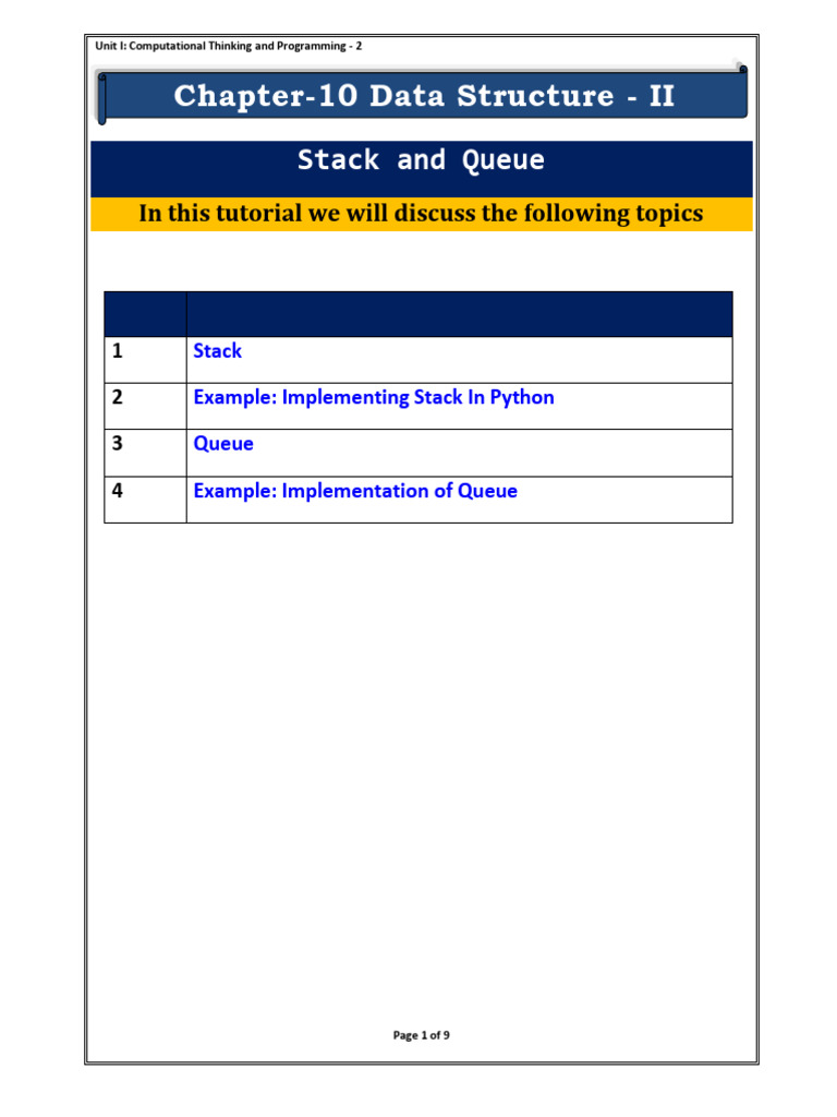 Data Structure Stack And Queue Pdf Queue Abstract Data Type Computing