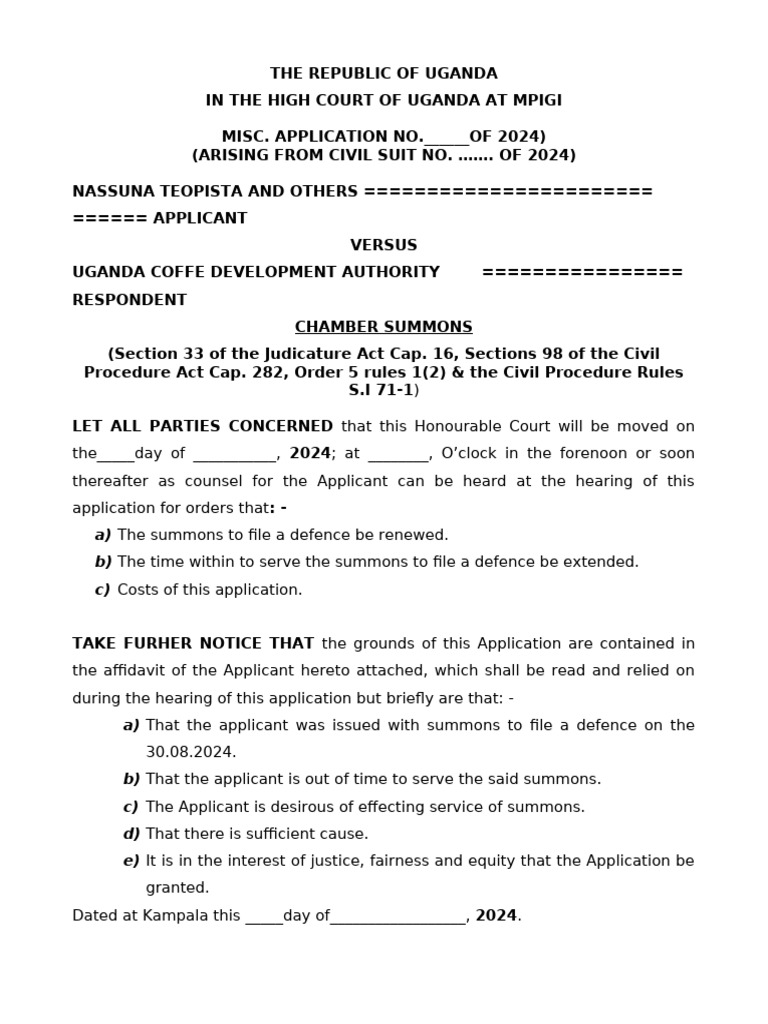 Application for Extension of Time in Court | PDF | Affidavit | Legal ...