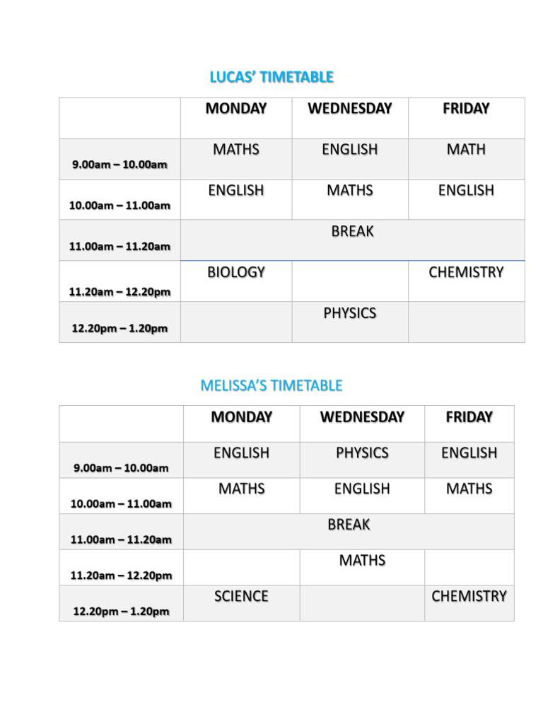 Tentative Timetable | PDF
