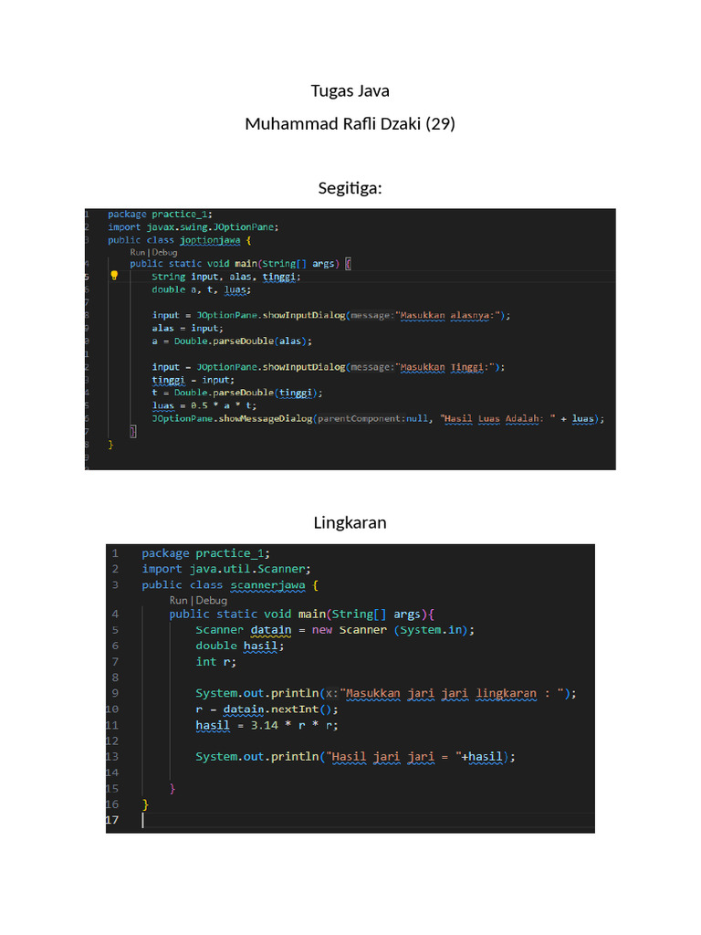 Tugas Java Rapli | PDF