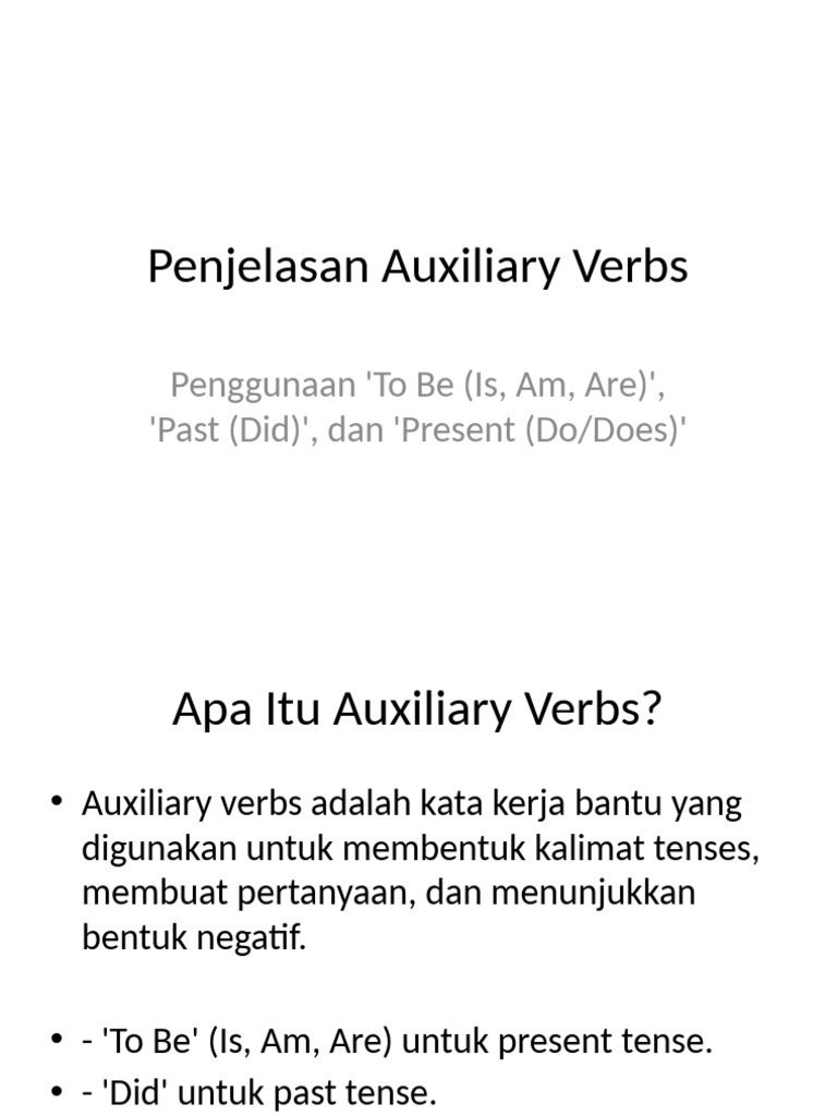 Auxiliary Verbs Presentation | PDF