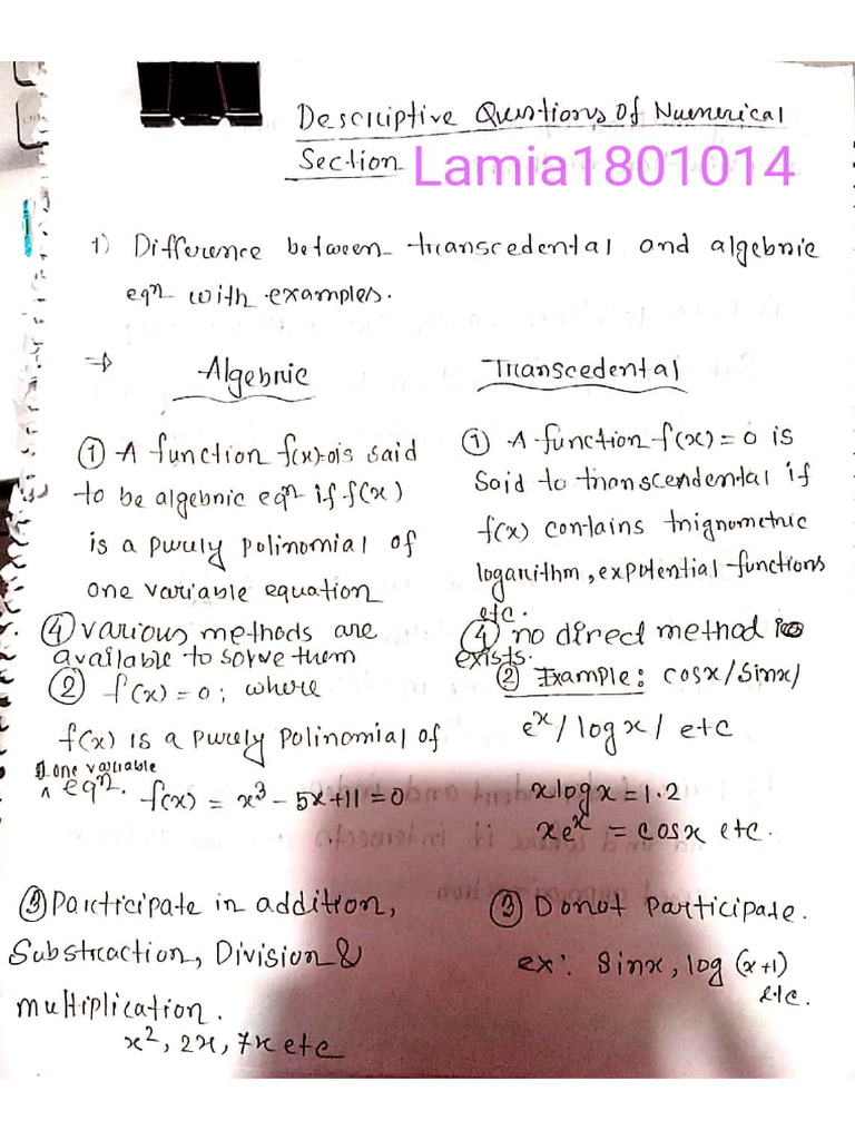 Numerical Theroy | PDF