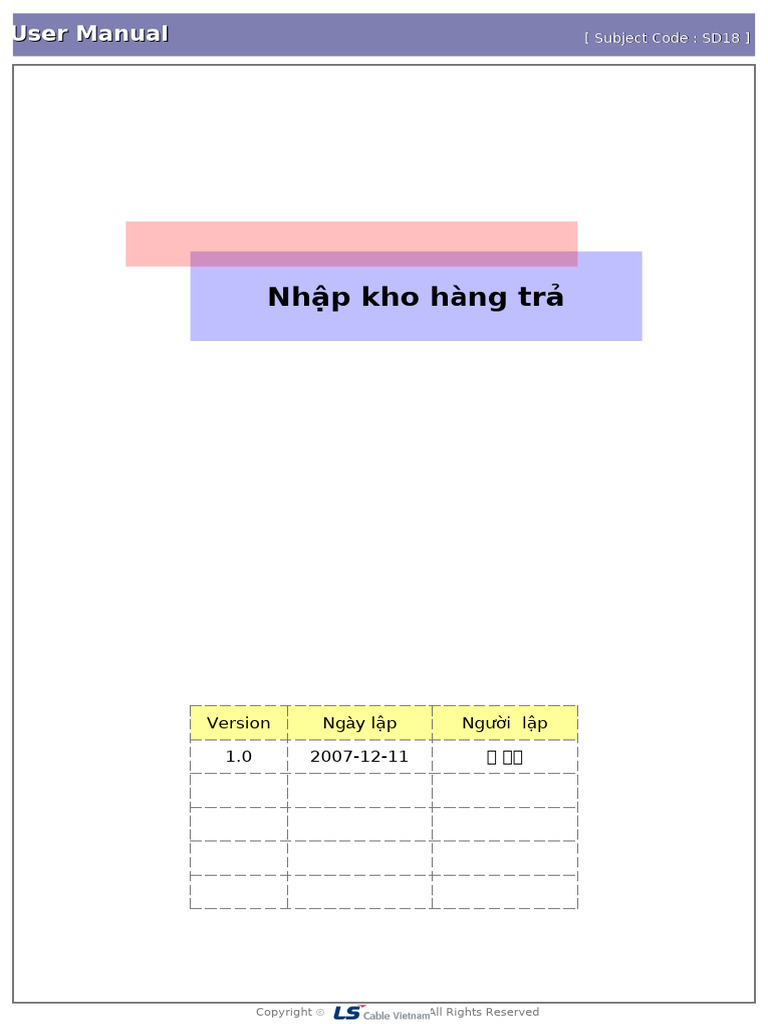 SR600 - User Manual - SD18 - Nhập kho hàng trả - V1.0 | PDF