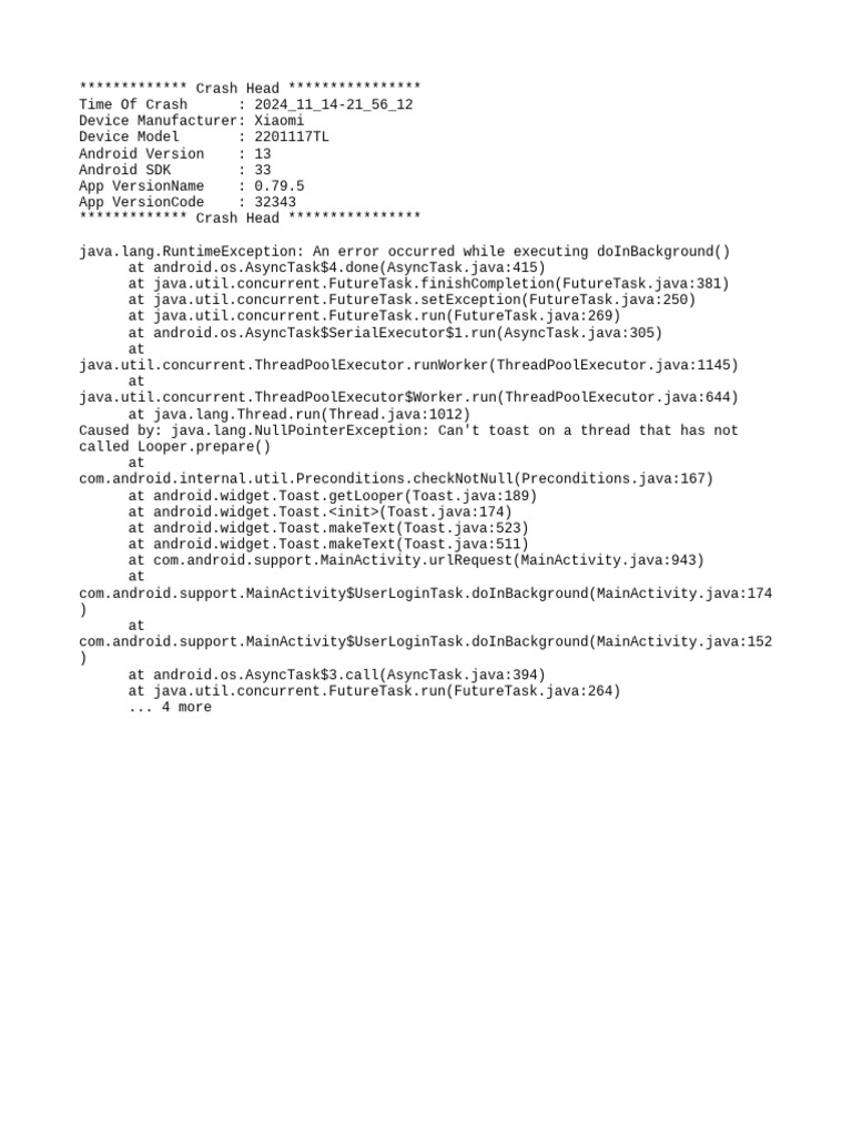 NullPointerException in AsyncTask Toast | PDF