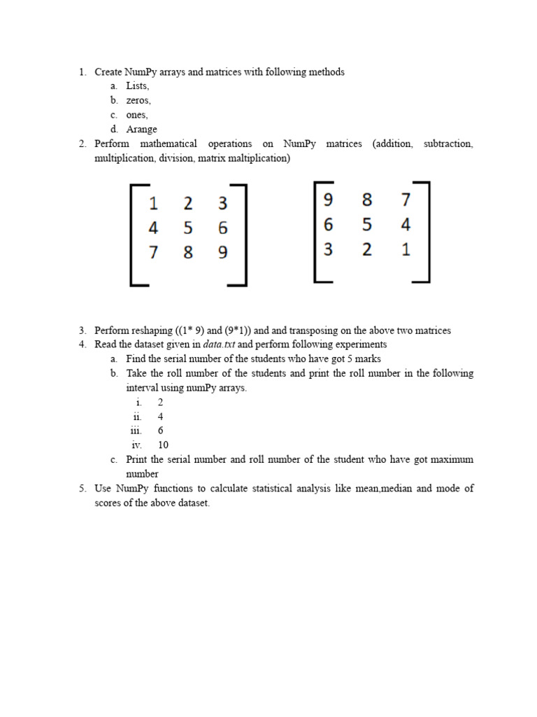 NumPy Arrays & Data Analysis Guide | PDF