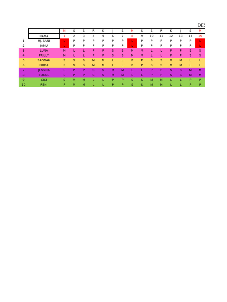 Jadwal Desember | PDF