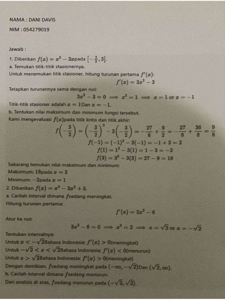 Kalkulus Diskusi.5 Dani Davis | PDF