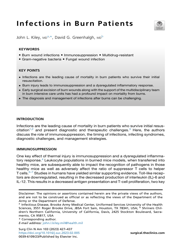 Burn Patient Infection Management Guide | PDF | Multiple Drug ...