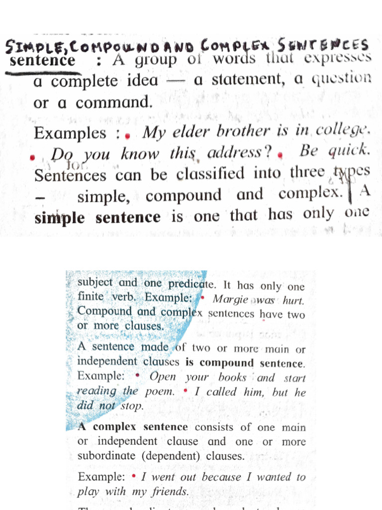Simple, Compound&Complex Sentences | PDF