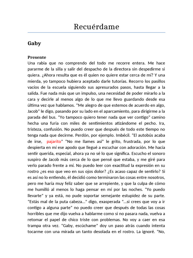 Para Aprender A Quererte Cap 05 Recuérdame | PDF | Jacob