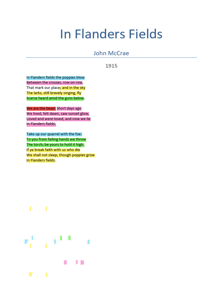 McCrae - in Flanders Fields | PDF
