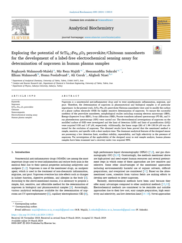 2.exploring The Potential of SrTi0.7Fe0.3O3 Perovskite - Chitosan ...
