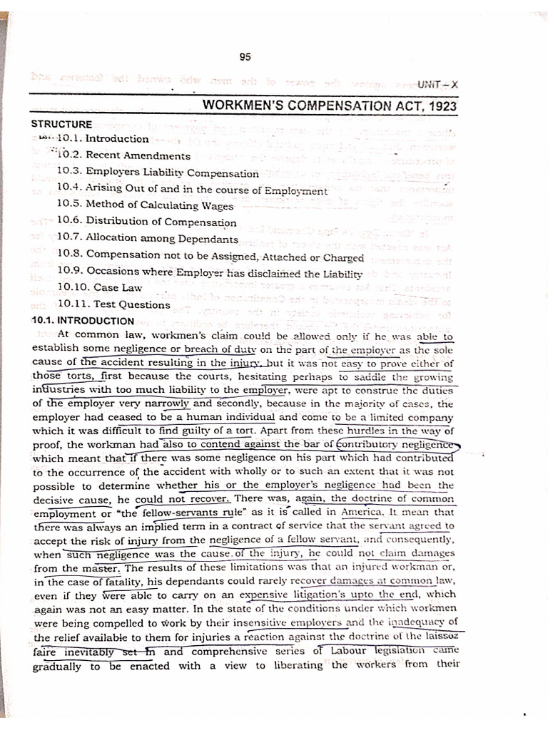 Workmen Compensation Act | PDF