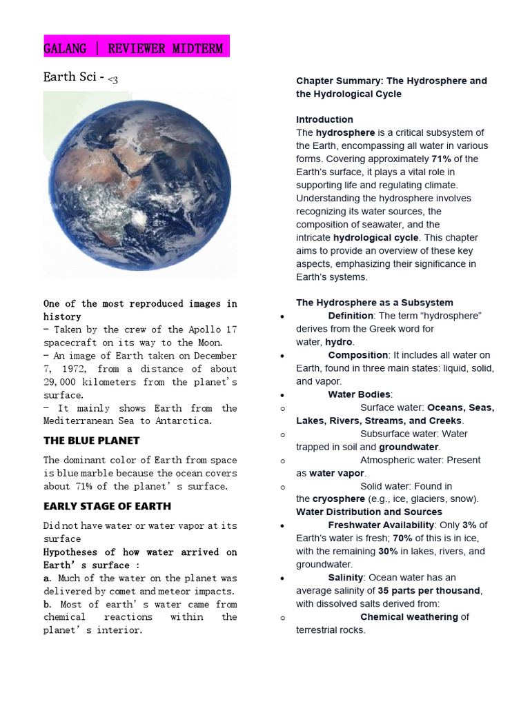 Earth Science Midterm | PDF