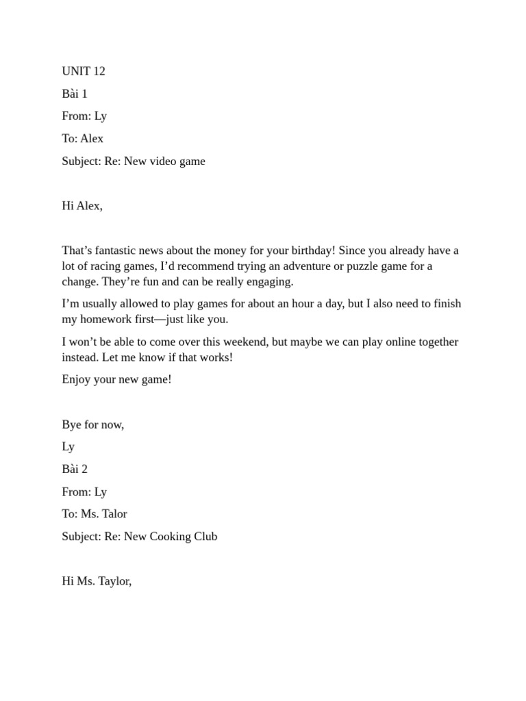 UNIT 12 Writing | PDF