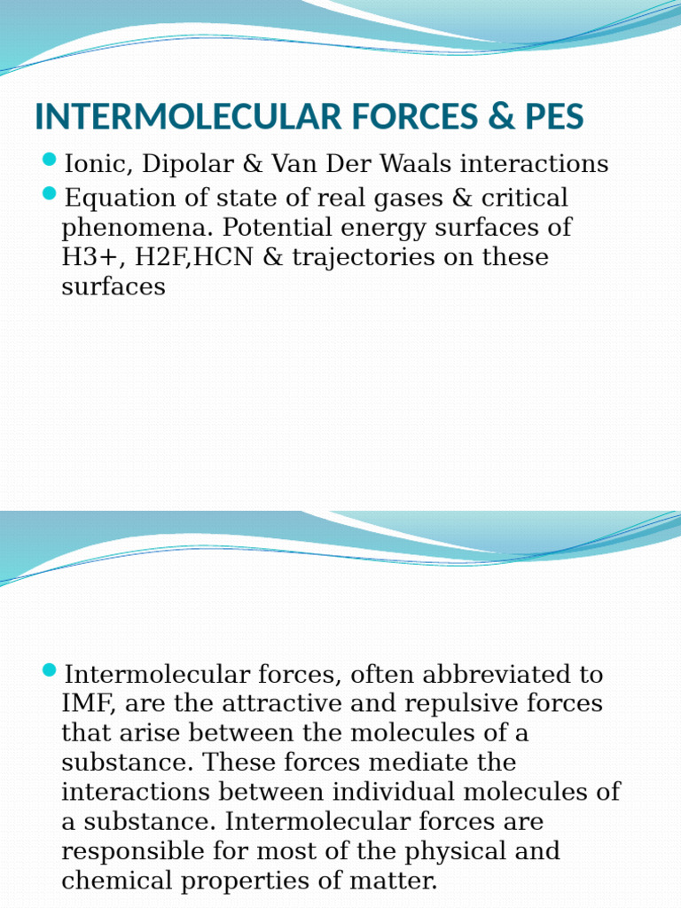 Intermolecular Forces and Real Gas Behavior | PDF | Intermolecular ...
