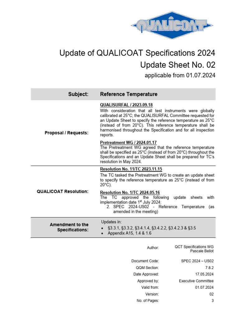 SPEC 2024-US02 - Reference Temperature | PDF | Water | Industrial Processes
