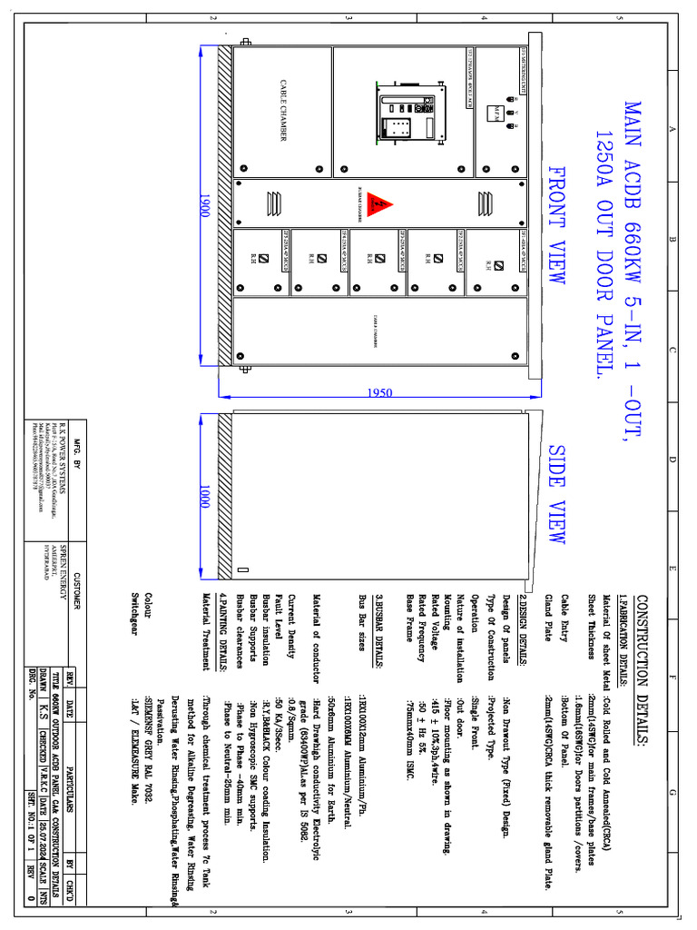 Main Acdb 660kw (1250a) Out Door Panel | PDF