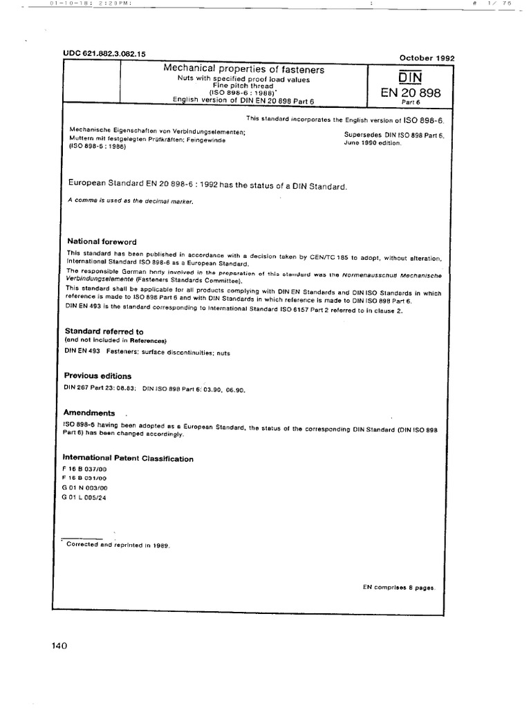 Din en 20898-6-92 | PDF