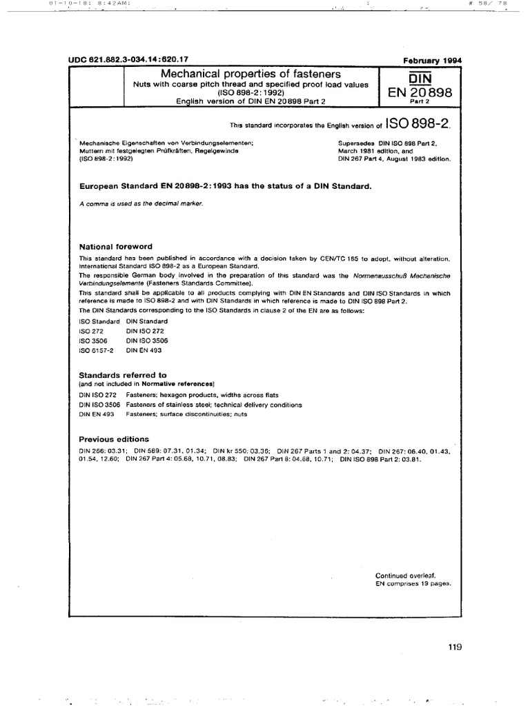 Din en 20898-2-94 | PDF