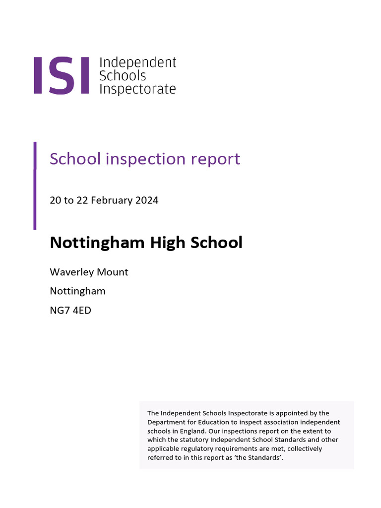 Nottingham High School | PDF | Teachers | Curriculum