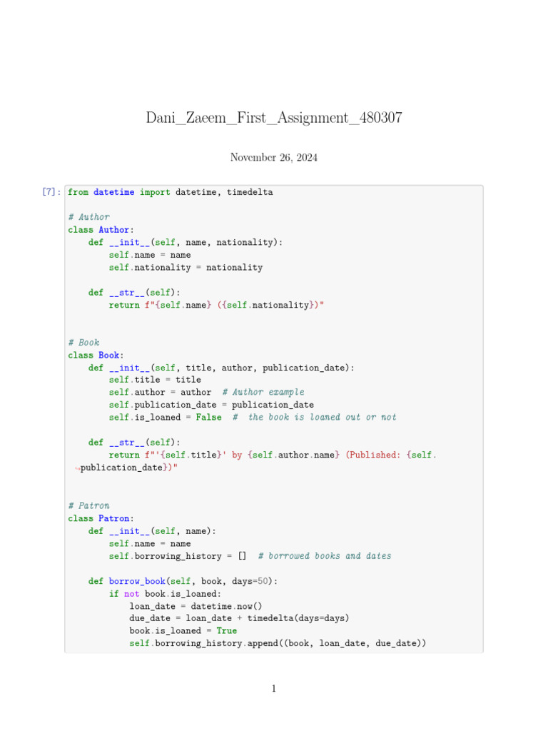 Dani Zaeem 480307 Python First Assignment | PDF