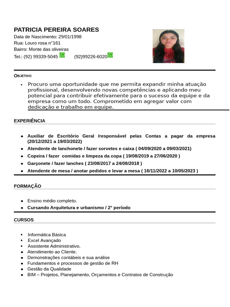 Currículo 2024 Novo | PDF