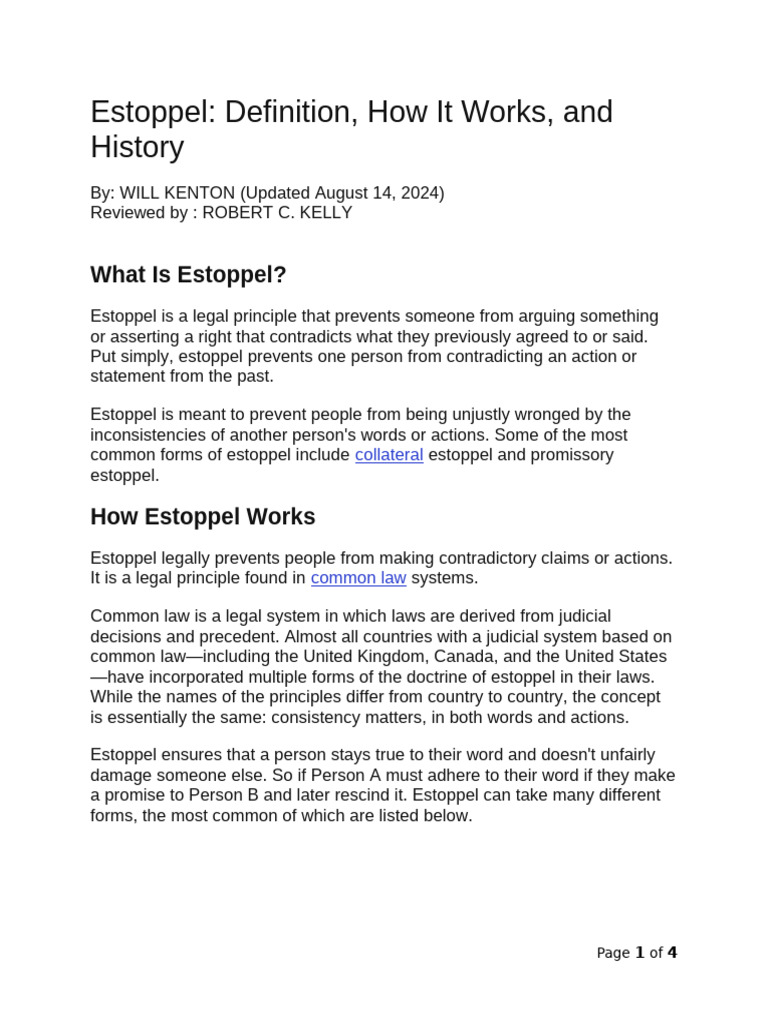 Estoppel | PDF | Estoppel | Lease