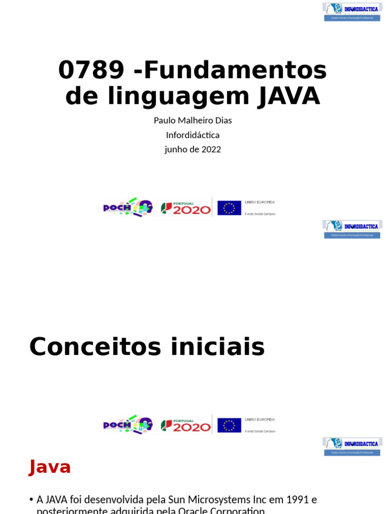0789 - Fundamentos de Linguagem JAVA - Parte I | PDF | Java (linguagem ...