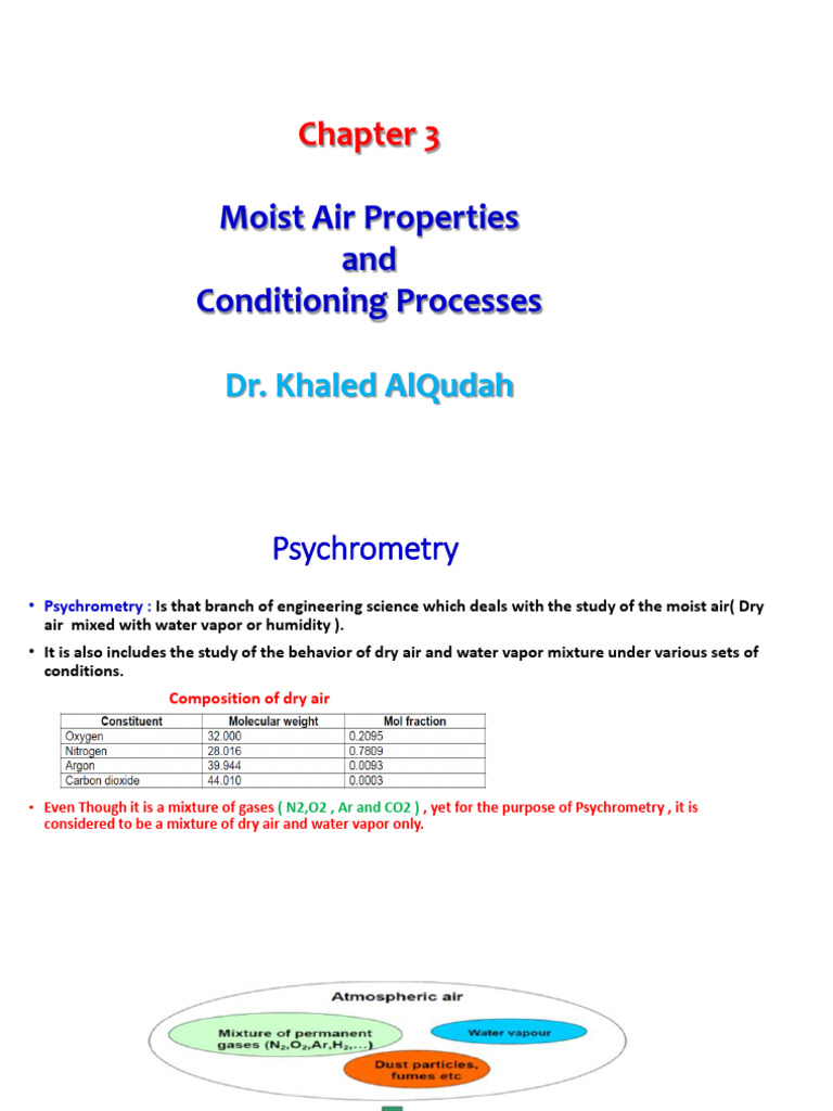 HVAC-Chapter 3 - Moist Air Properties (Psychrometry) | PDF | Humidity ...