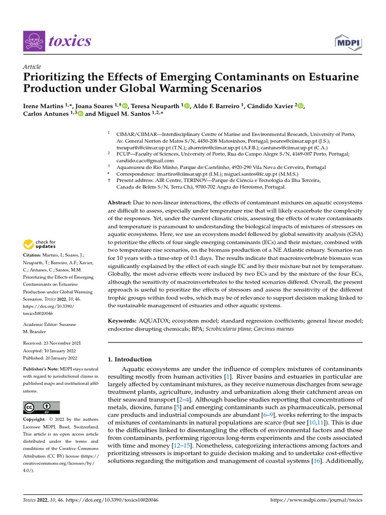 Prioritizing The Effects of Emerging Contaminants On Estuarine | PDF ...