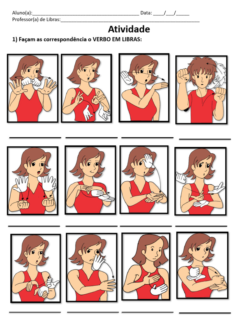 Atividade de VERBOS EM LIBRAS | PDF