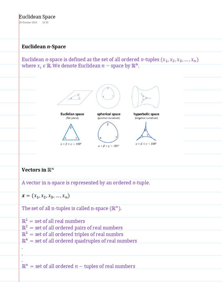 Euclidean Space | PDF