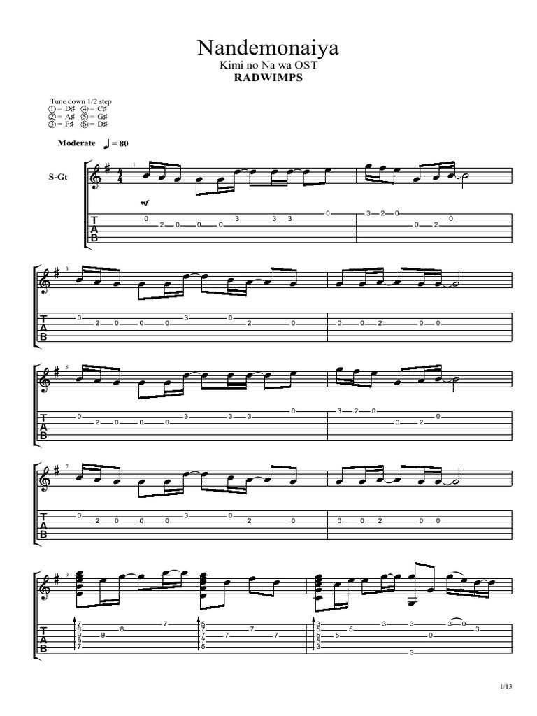 Kimi No Na Wa - Nandemonaiya | PDF | Songs | Musical Compositions
