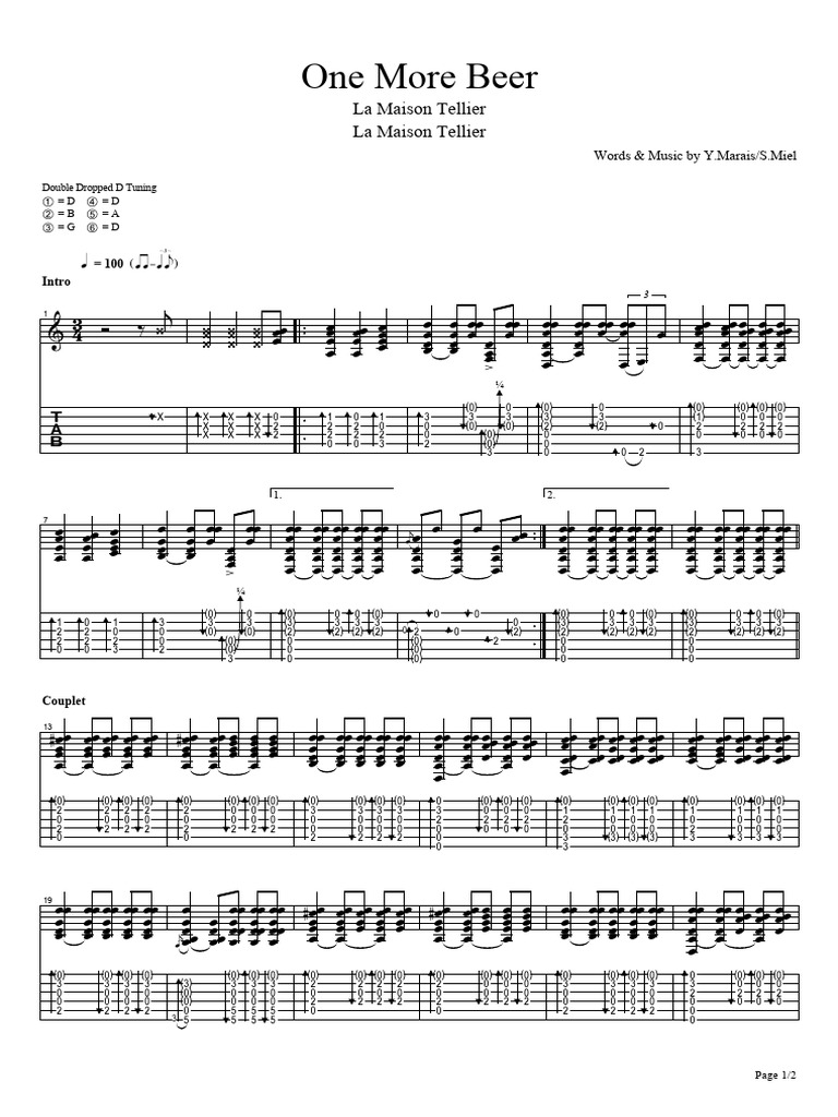 One More Beer - Sheet Music Guide | PDF