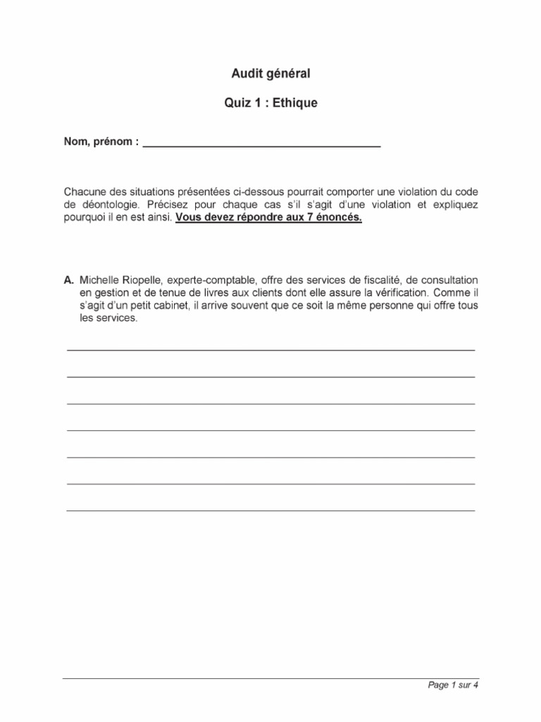 Quiz N°01 | PDF