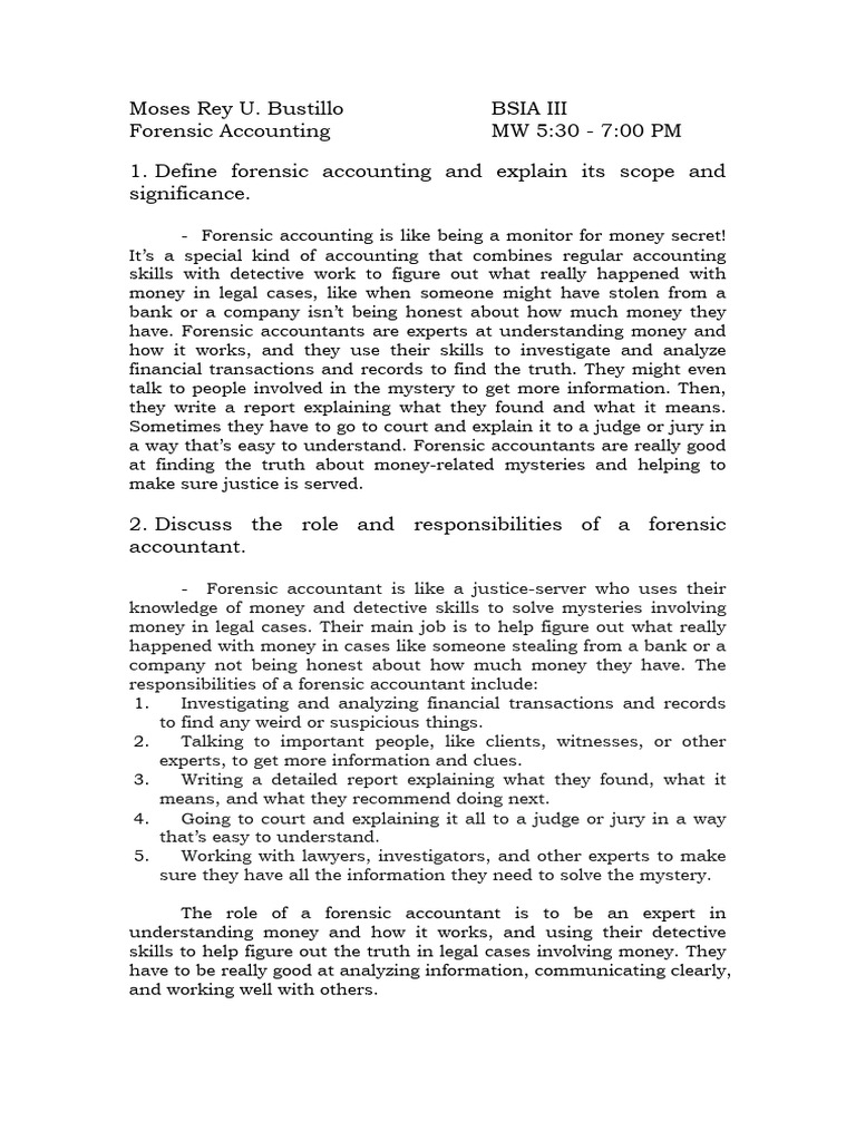 Fa.01 - Bustillo - Moses Rey - U | PDF | Forensic Science | Justice