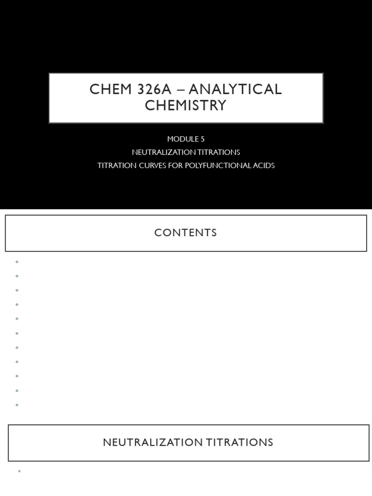06 Neutralization Titrations and Polyfunctional Acids and Bases | PDF ...