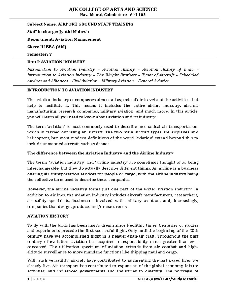 AGST Aviation Management PDF | PDF | Military Aviation | Wright Brothers