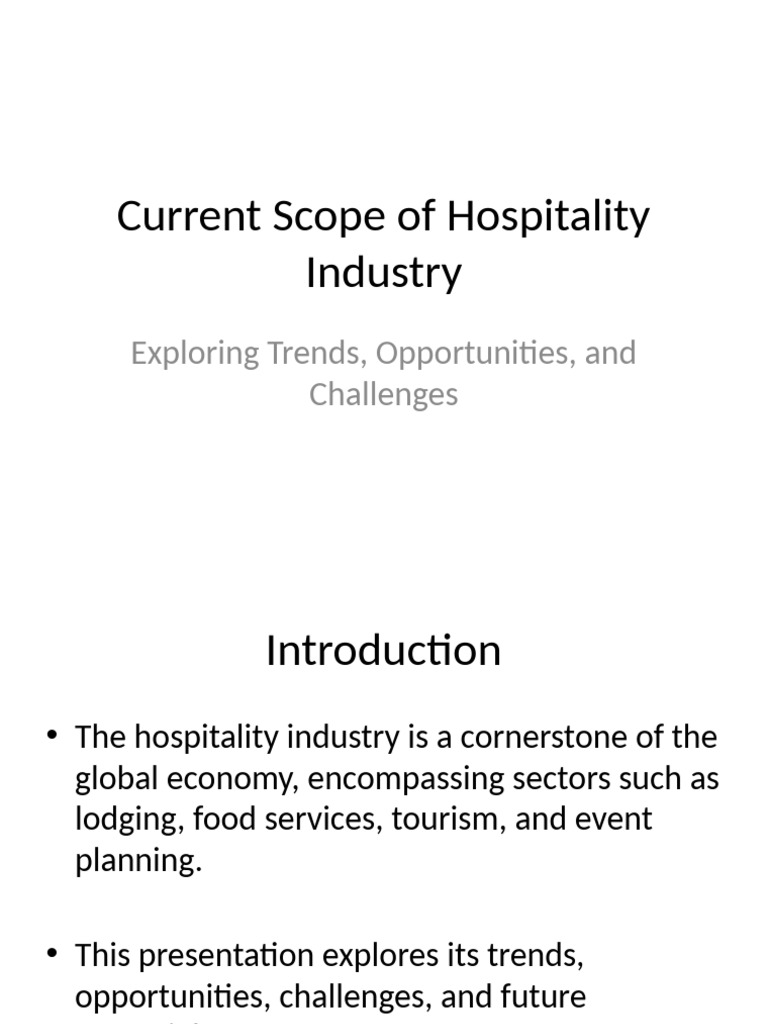 Future Trends in Hospitality Industry | PDF