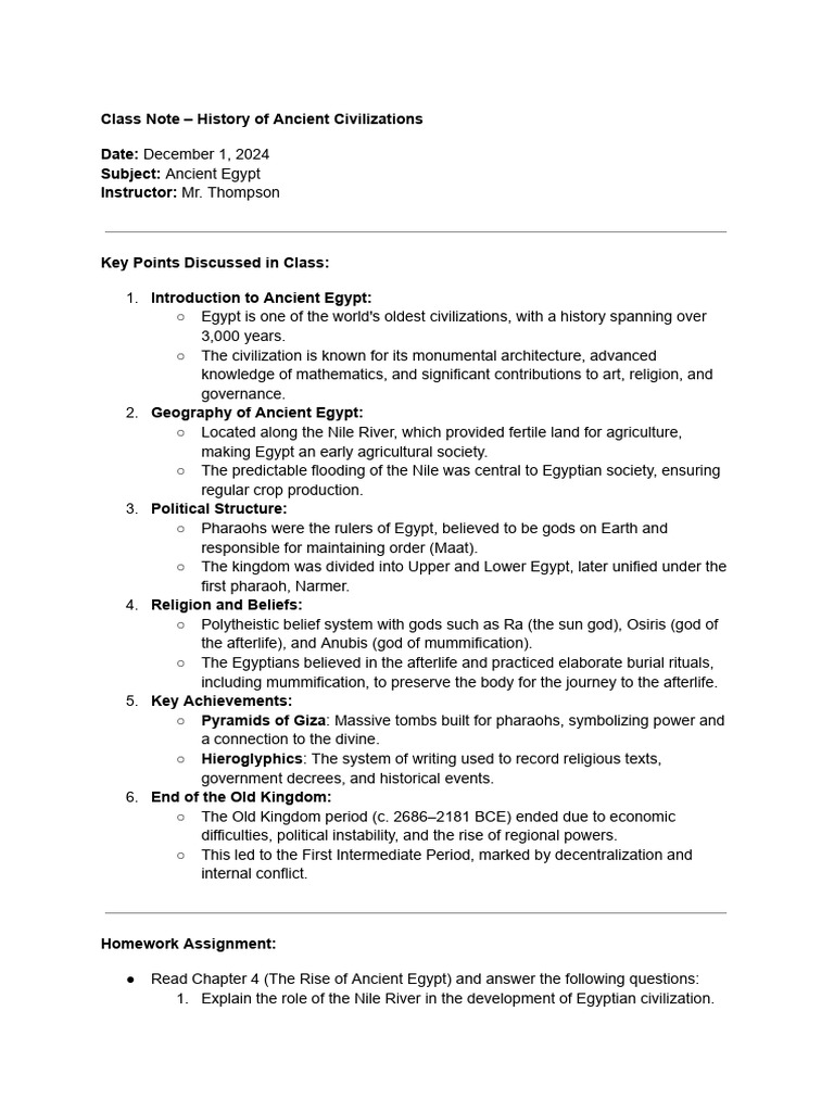 Introduction To Ancient Egypt | PDF