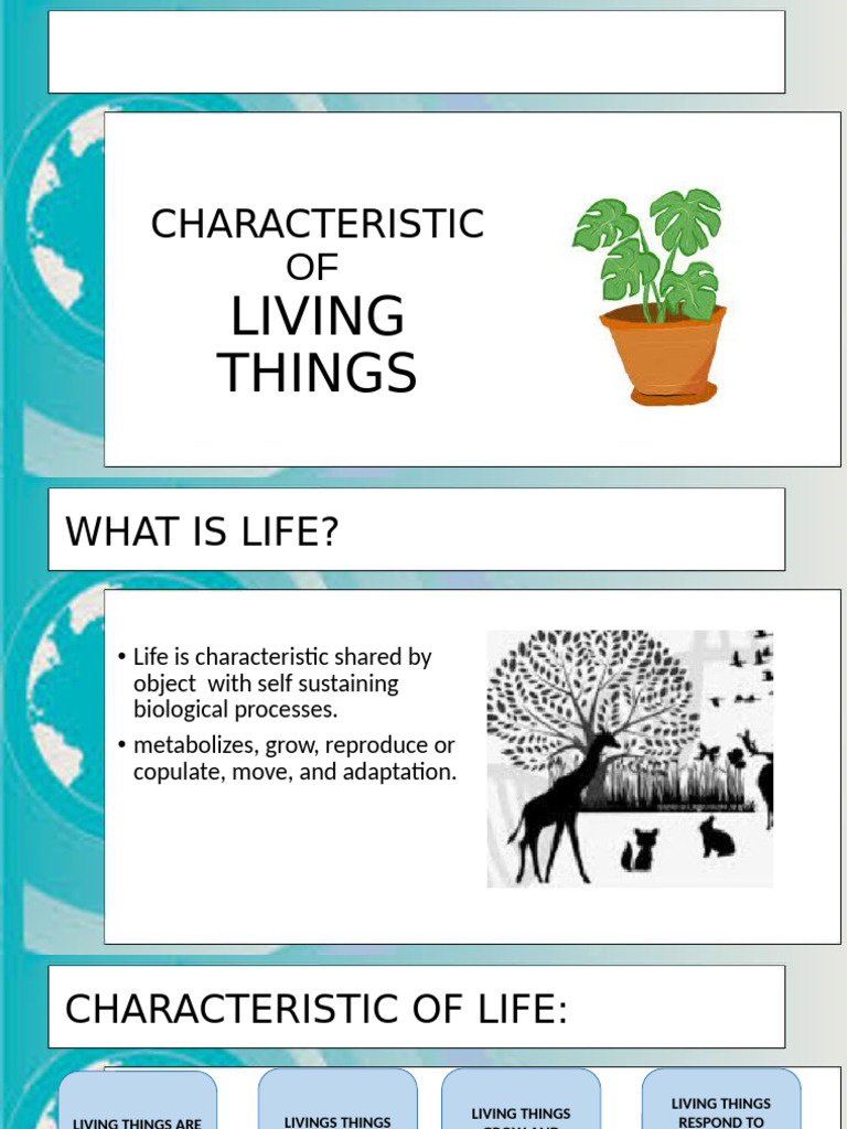 Characteristics of Living Things | PDF | Cell (Biology) | Life