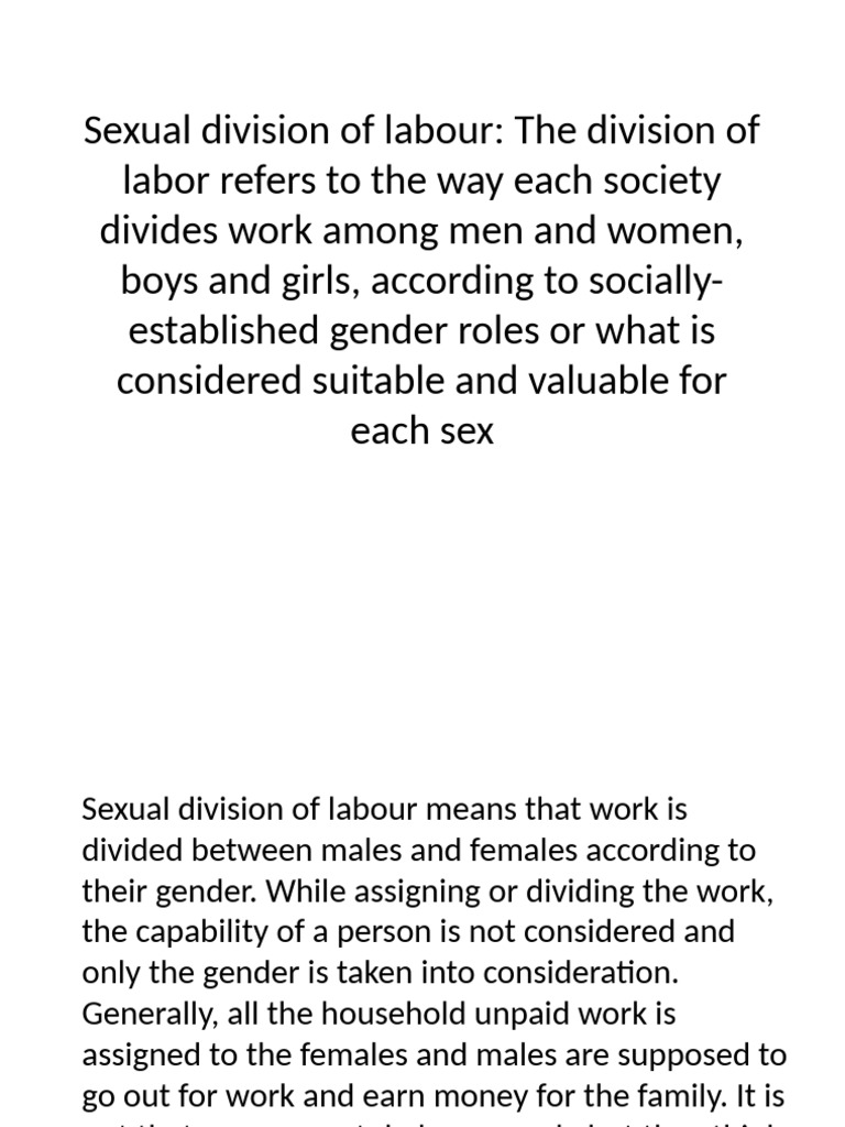 Gender Division of Labour Explained | PDF | Employment | Workforce