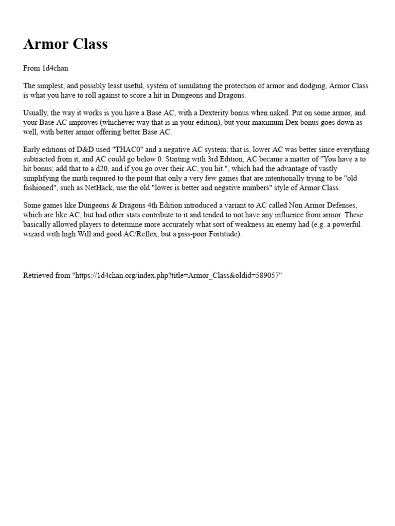 Armor Class - 1d4chan | PDF