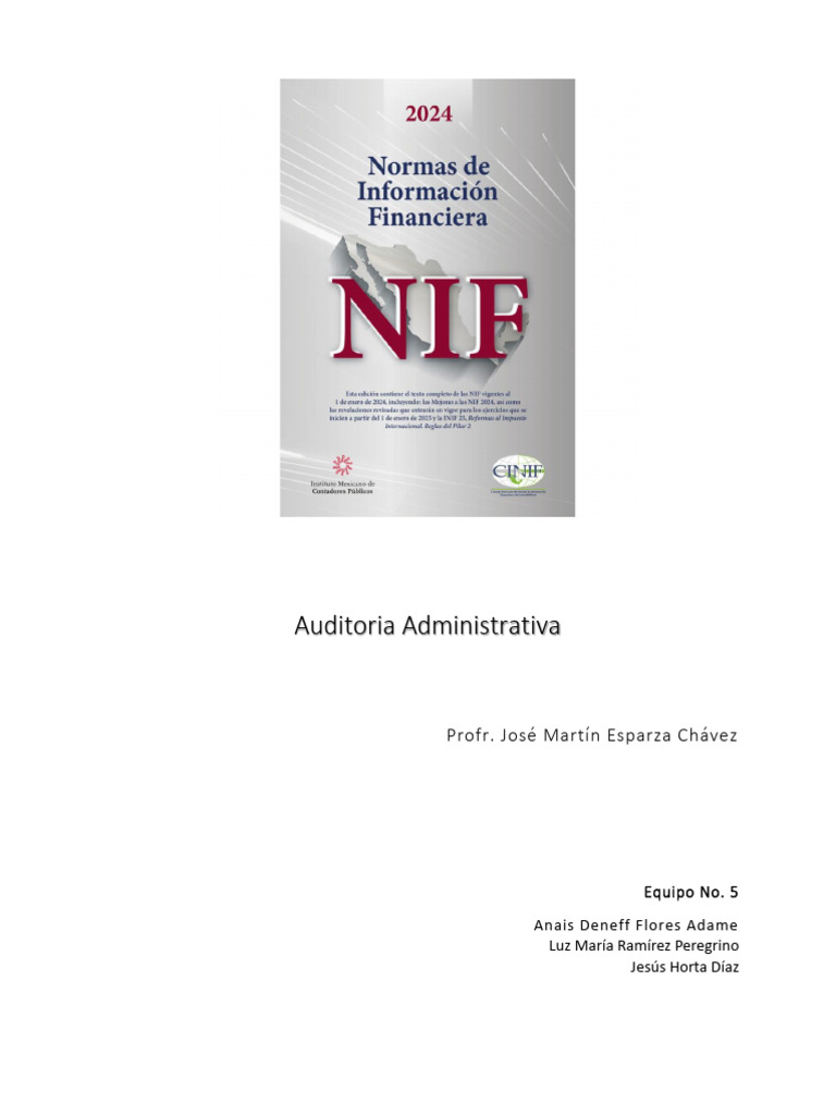 Resumen de Las Nif Equipo 5 | PDF | Contabilidad | Estado financiero