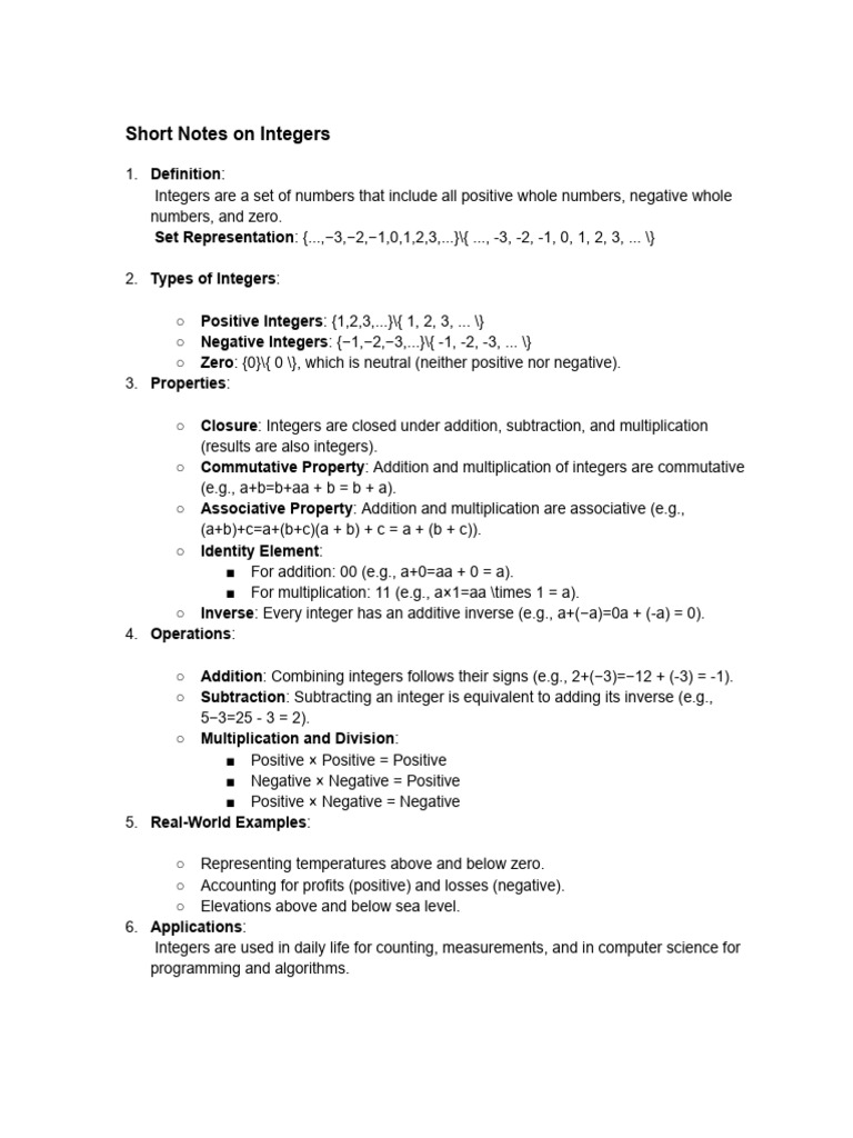 Integer Properties and Applications | PDF
