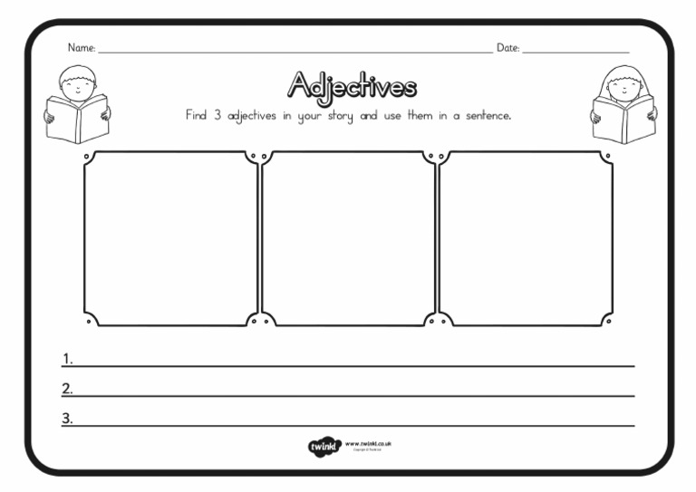 Adjectives Comprehension Activity Sheet | PDF