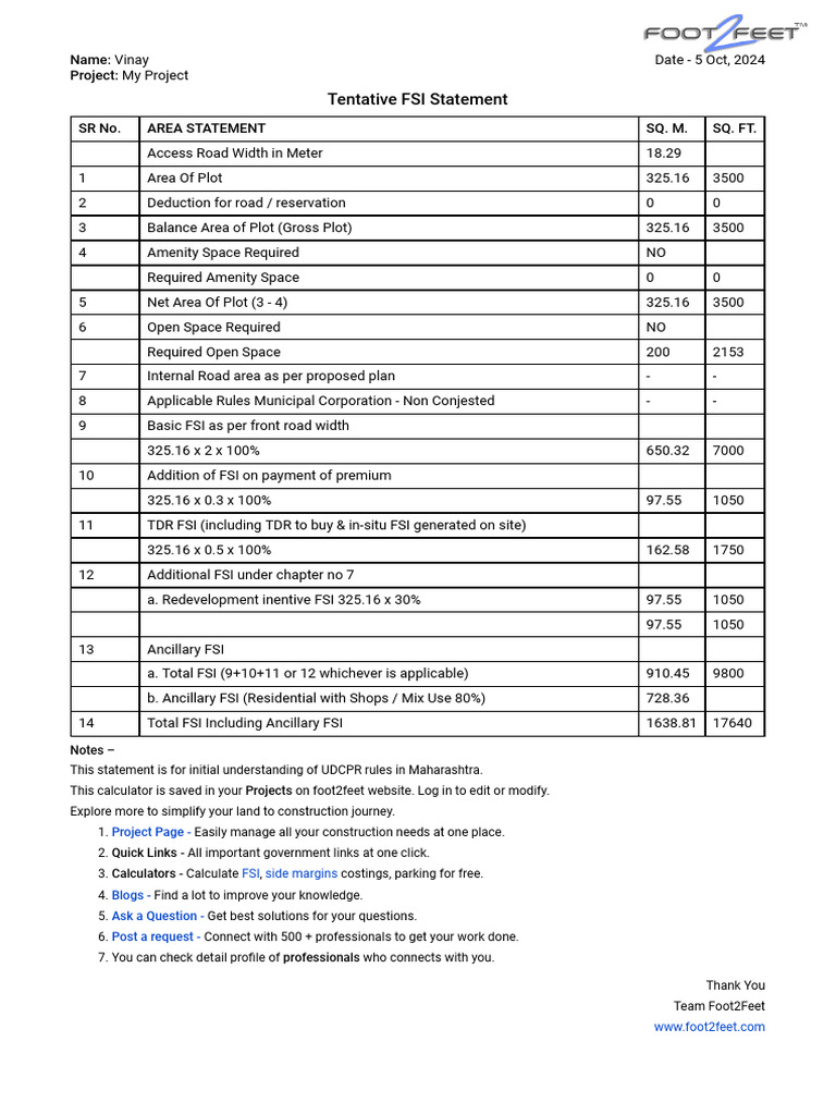 FSI Calculator 67093b334a2f5d4ccbf271f8 | PDF